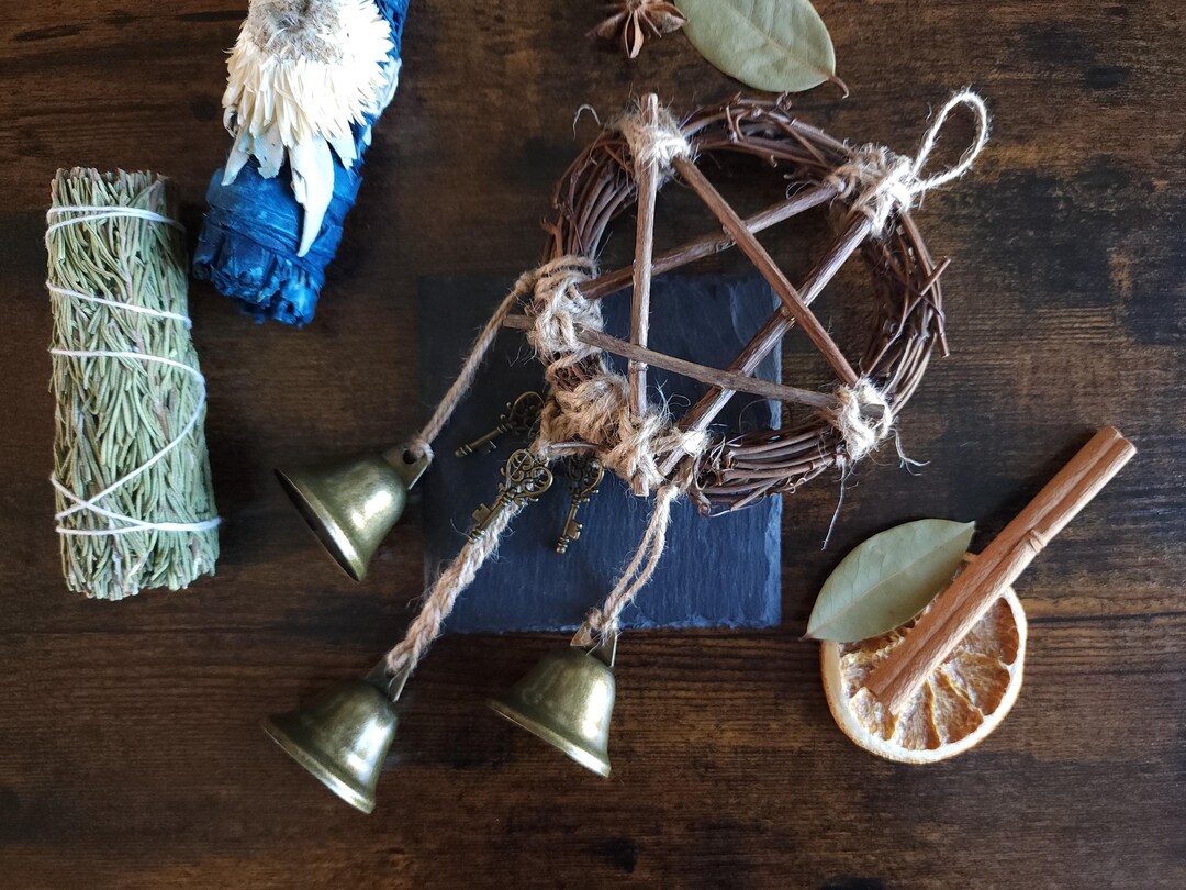 Triple Bell & Keys Witch Bells | Triple Moon Goddess | Protection ...
