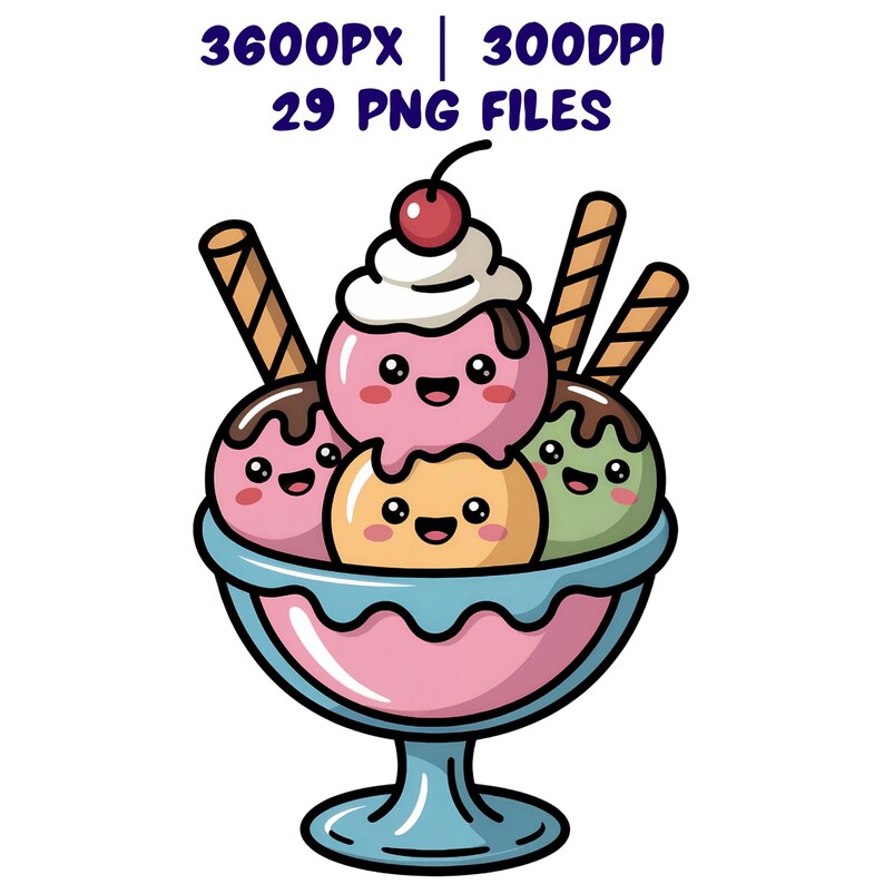 29 Kawaii Dessert Clipart | Cute Sweets, Cakes, Donuts, Ice Cream PNG ...