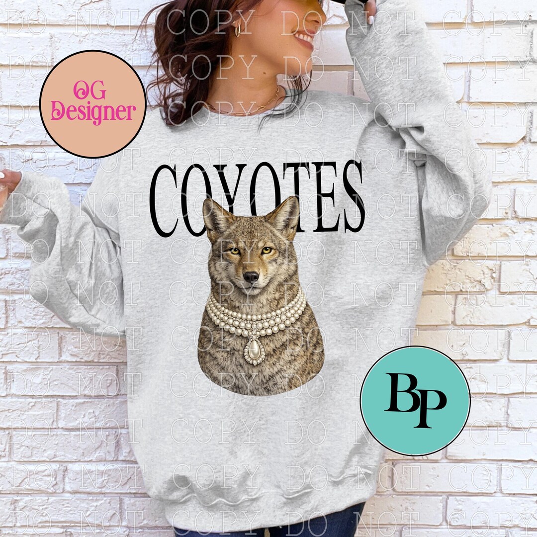 Coyotes Royal Pearls Mascot PNG, Magazine Cover Coyote Design (digital ...