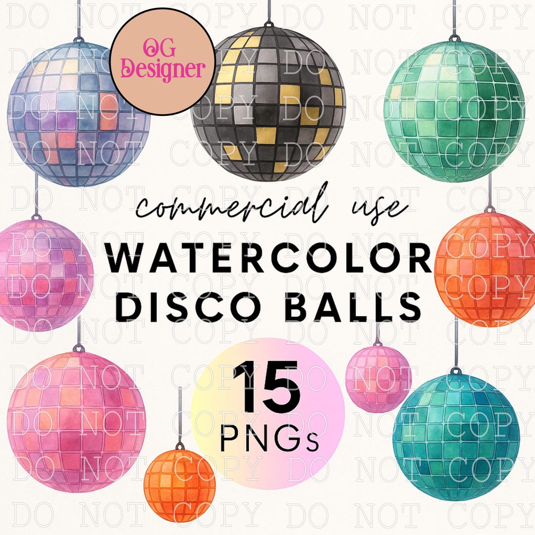 Watercolor Disco Ball PNG Disco Ball Desig (digital Download) Popular ...