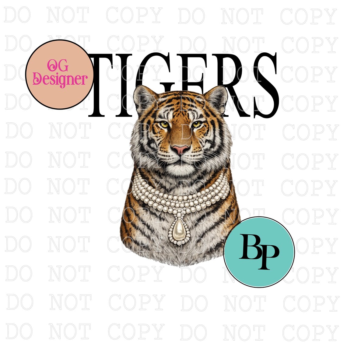 Tigers Royal Pearls Mascot PNG, Magazine Cover Tiger Design (digital ...