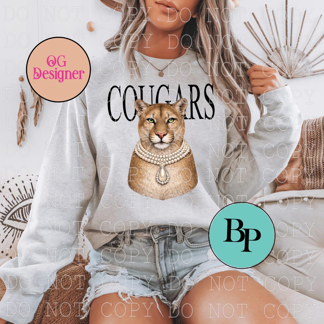 Cougars Royal Pearls Mascot PNG, Magazine Cover Cougar Design (digital ...