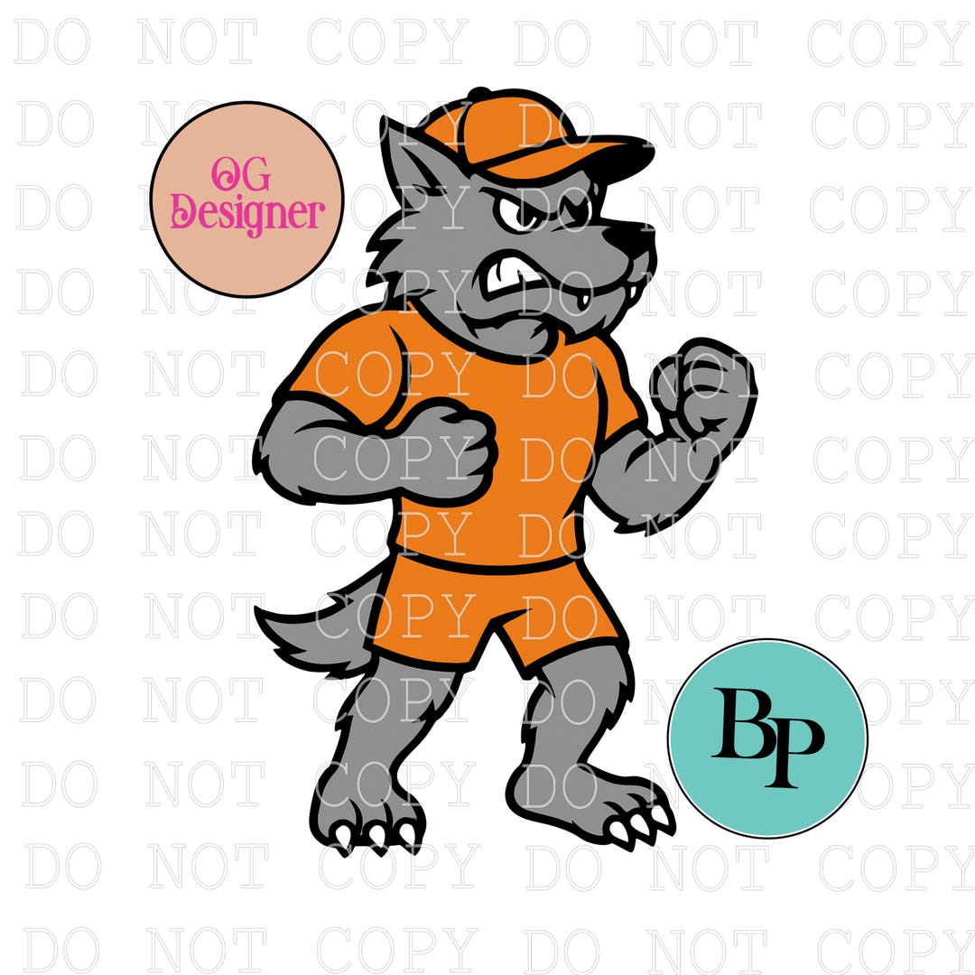 Wolf Mascot PNG, School Spirit Characters (digital Download) Fighting ...