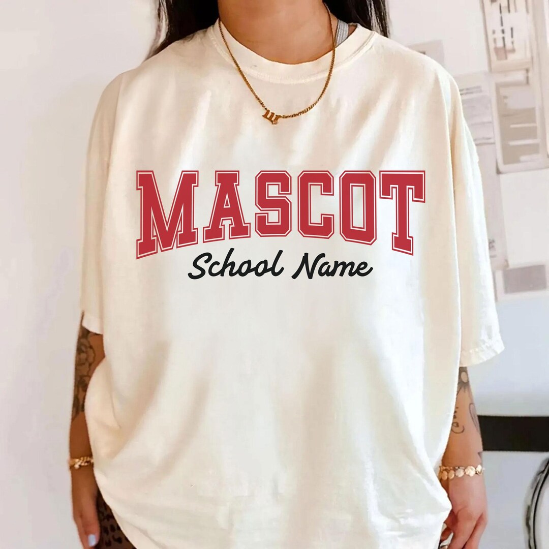 Comfort Colors Custom School Mascot T-shirt,school Mascot Shirt,team ...
