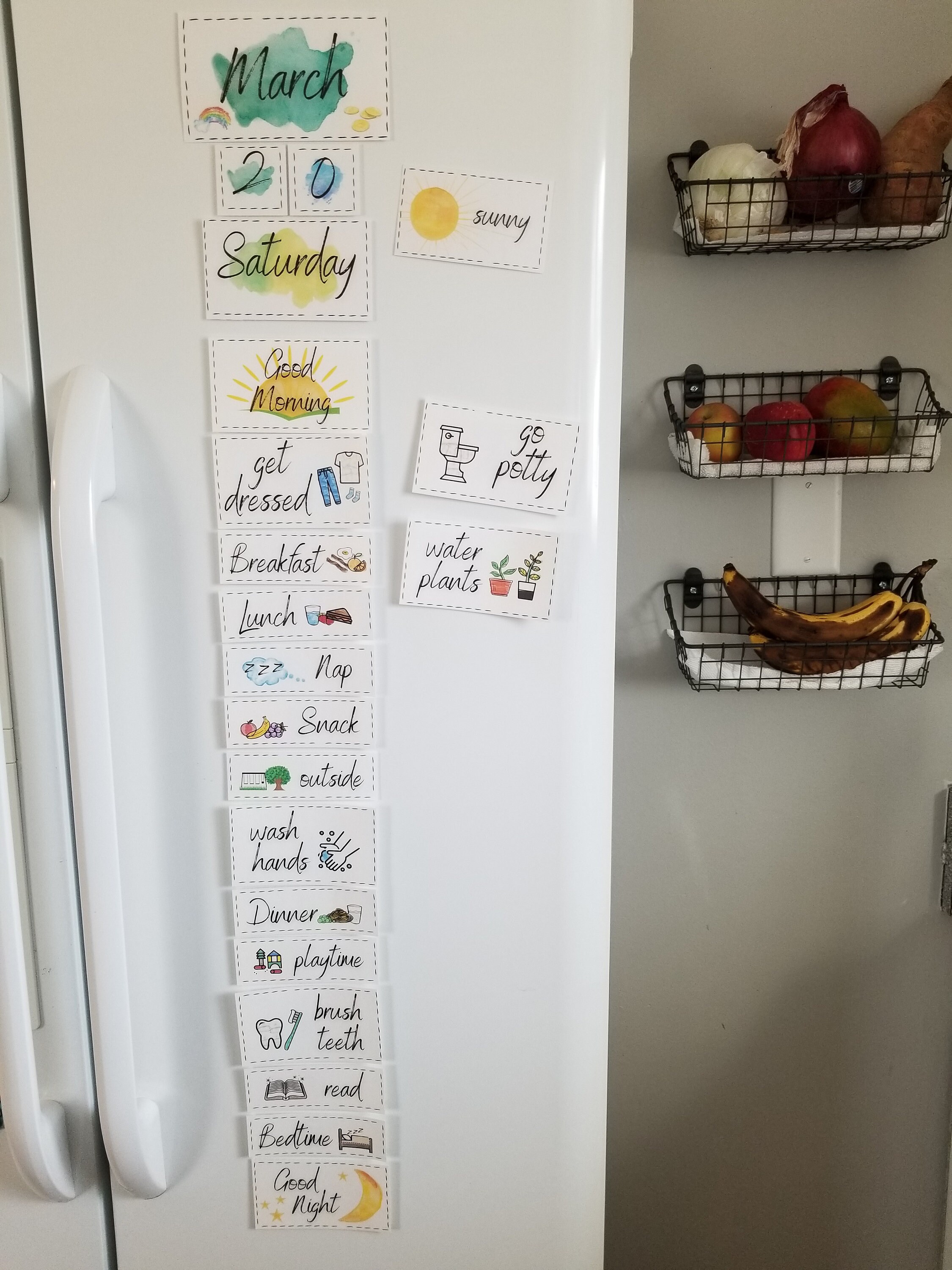 Visual Schedule for Kids Time & Weather | Daily Routine and Chore Chart ...