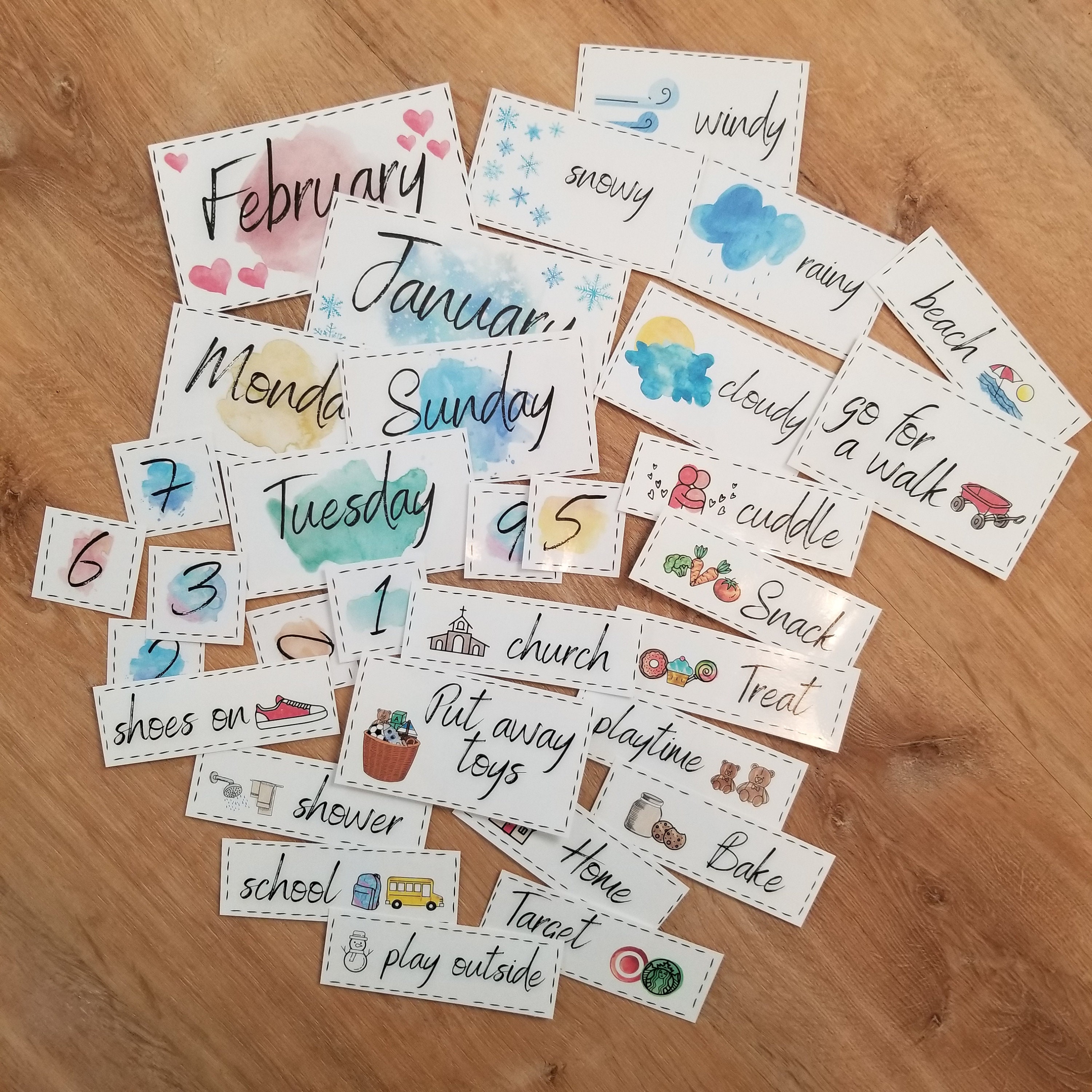 Visual Schedule for Kids Time & Weather | Daily Routine and Chore Chart ...