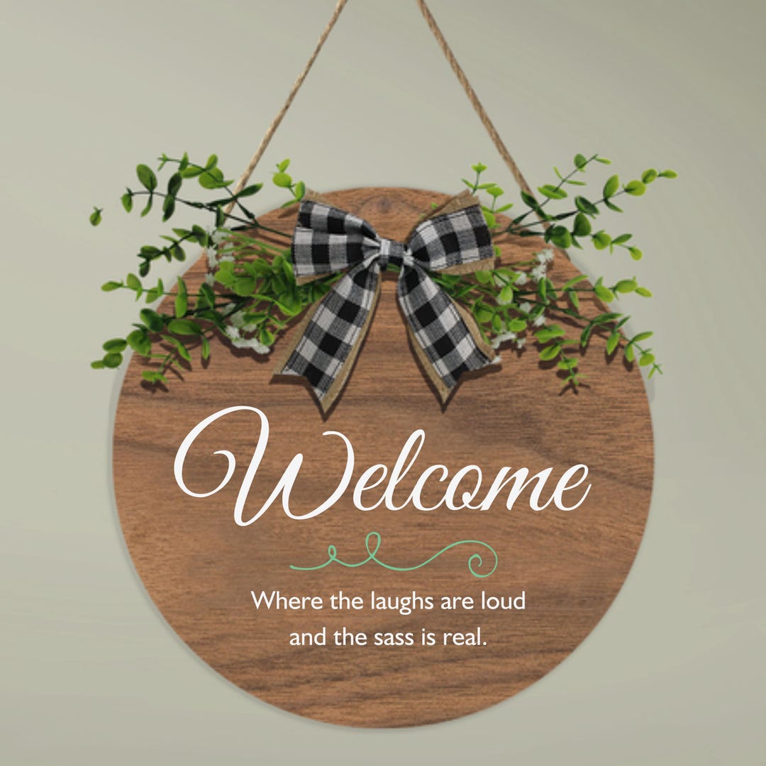 Cheeky Boss Bee Outdoor Wooden Welcome Sign - Welcome - Where the ...