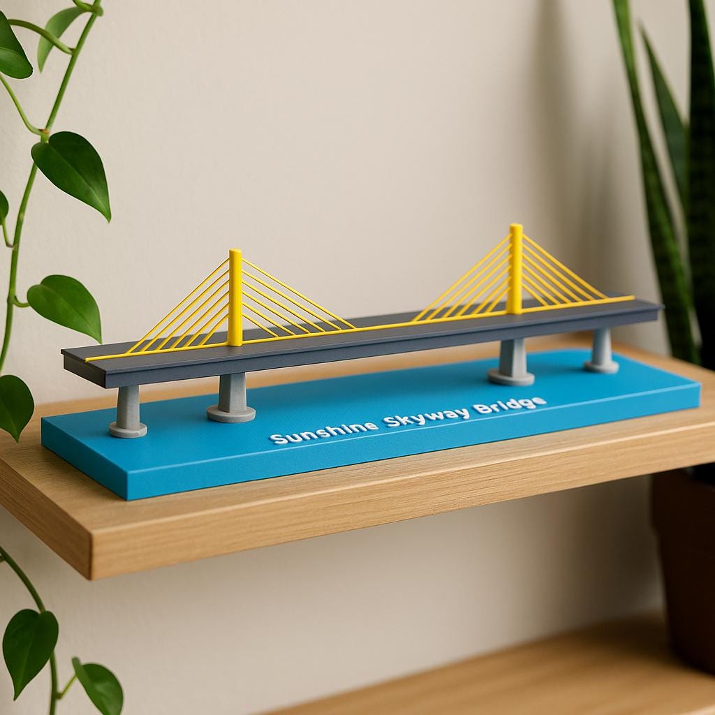 Mini Sunshine Skyway Bridge – 3D Printed St. Pete Landmark | Florida ...
