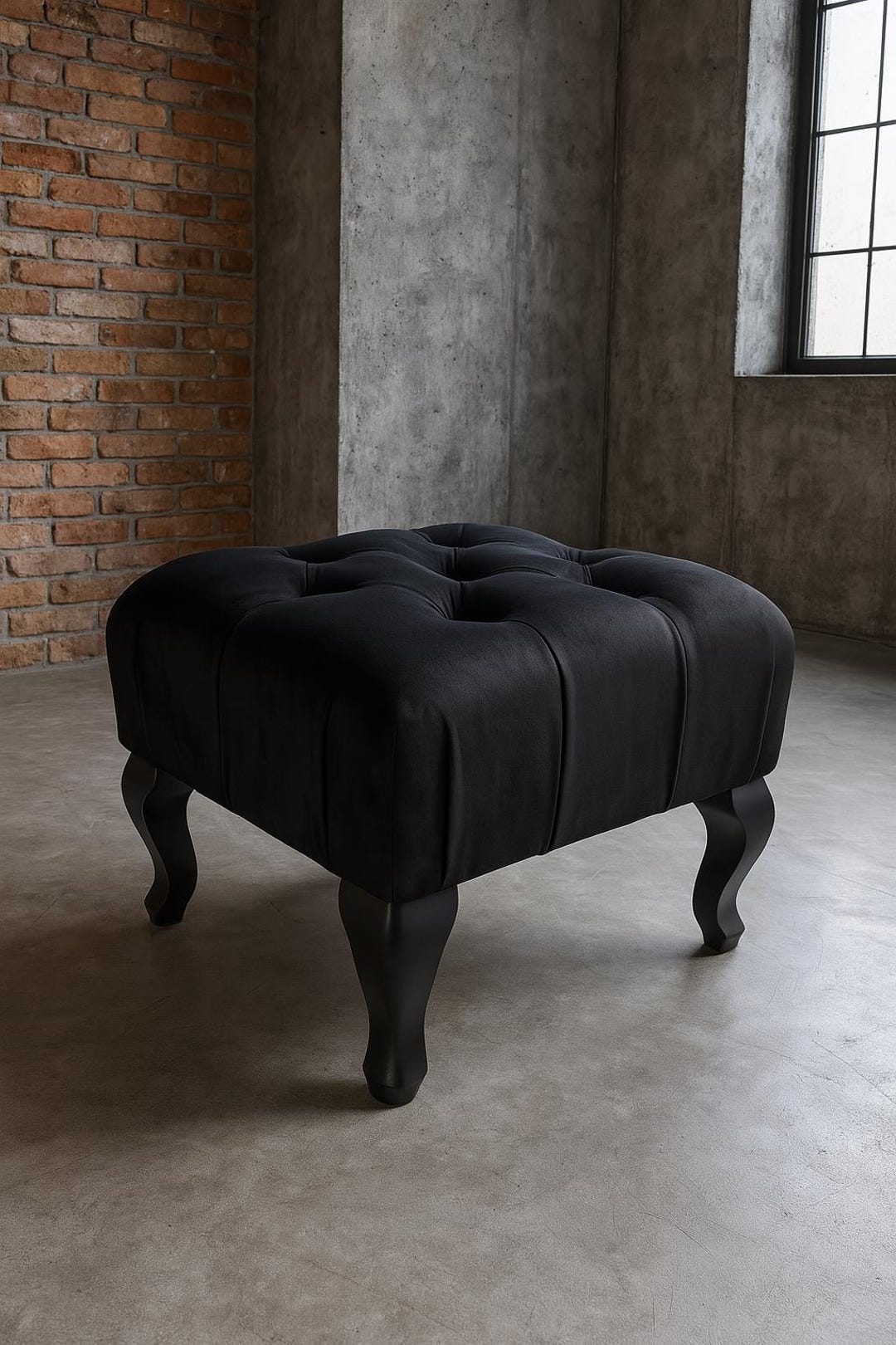 Elegant Pouffe Bench Tufted in a Glamour Style - Etsy Australia