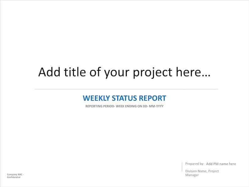 Executive Project Status Report Powerpoint Template, RAG Dashboard ...