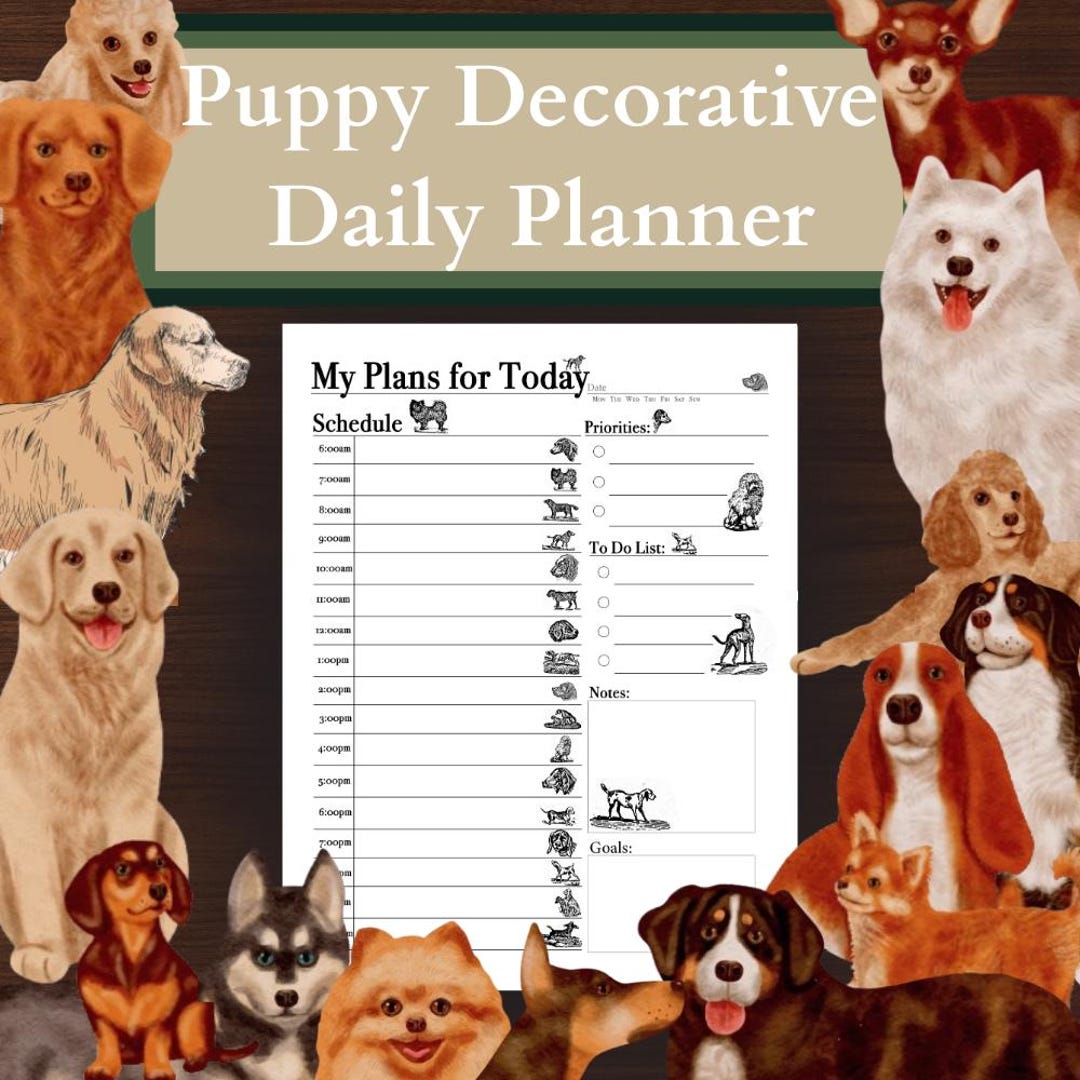Vintage Dog Planner: Printable Daily Schedule (PDF Download - Etsy