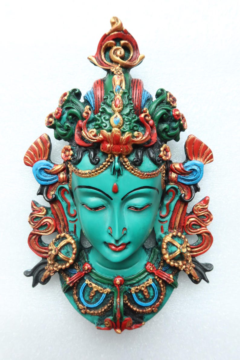 Green Tara Mask, Jetsun Dolma Mask, Female Buddha, Buddhist Deity ...