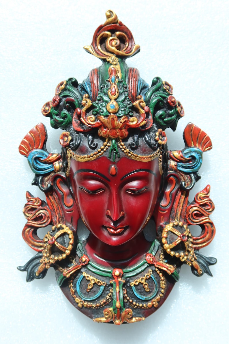 Green Tara Mask, Jetsun Dolma Mask, Female Buddha, Buddhist Deity ...