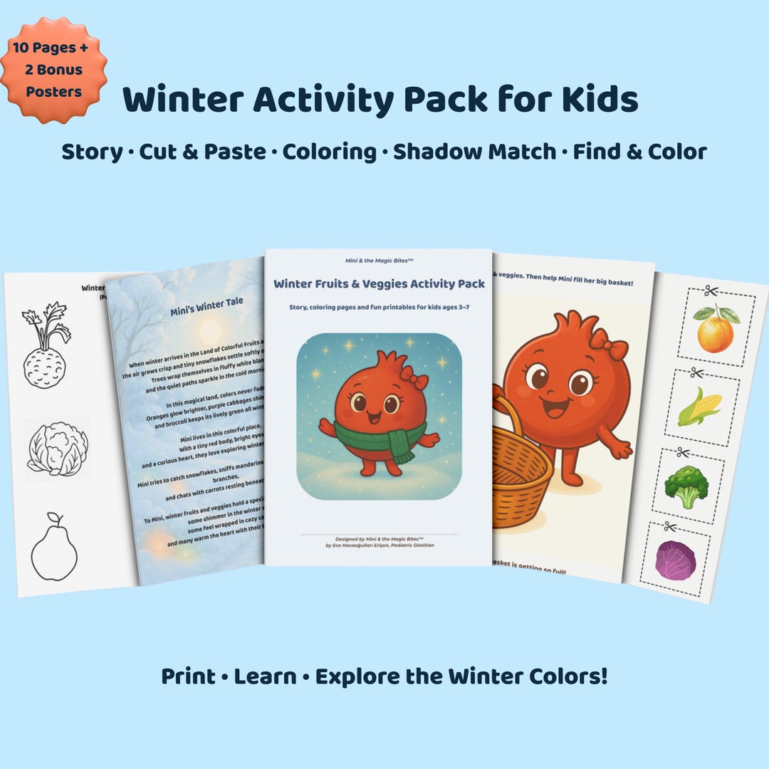 Winter Activity Pack for Kids • Preschool Winter Worksheets • Story ...