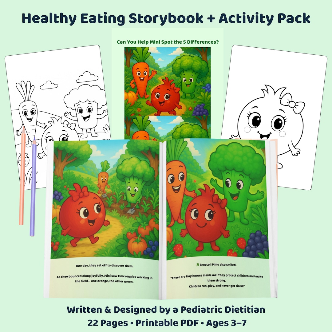 Healthy Eating Storybook & Activity Pack: Nutrition Learning for Kids ...