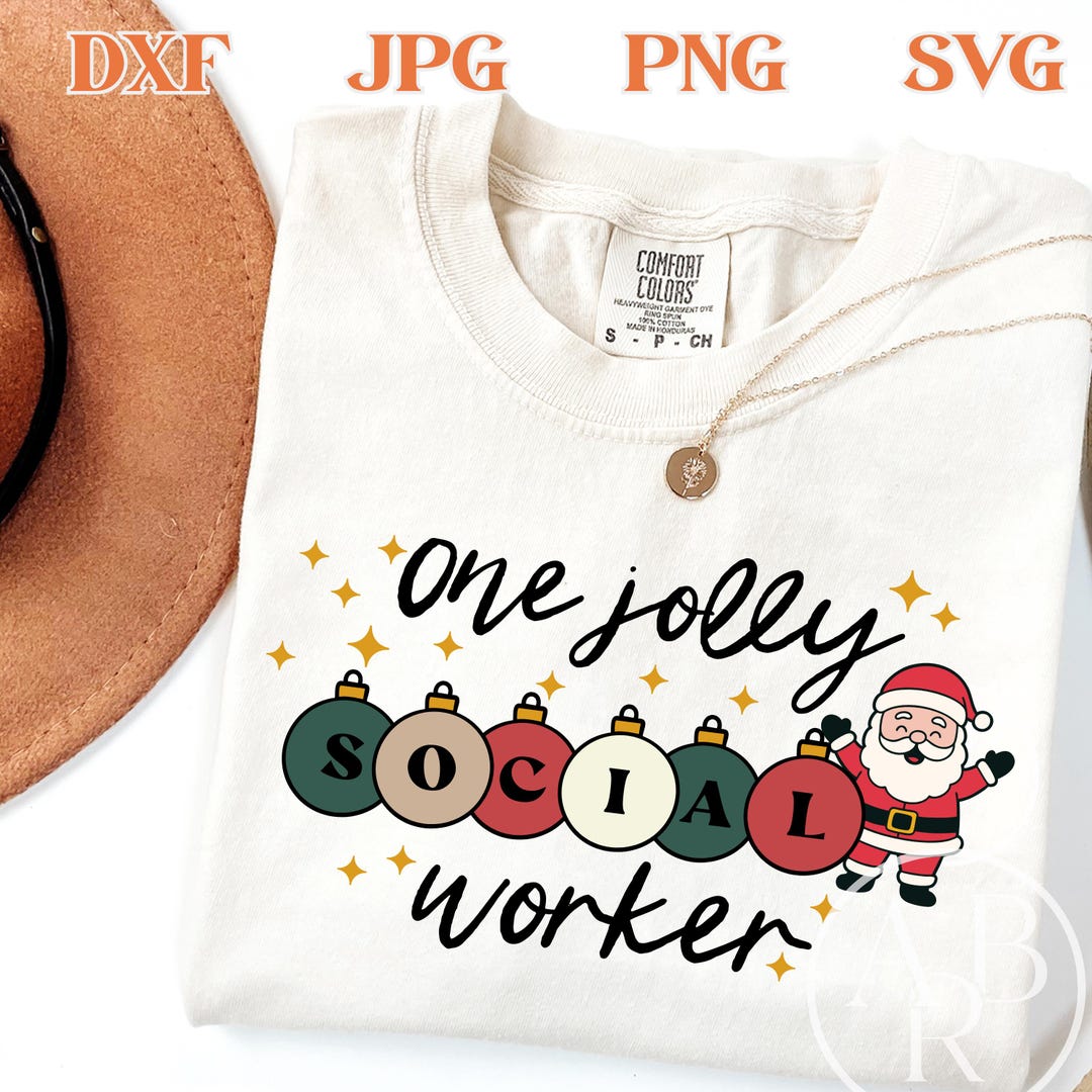 One Jolly Social Worker Svg | Social Worker Png | Merry Christmas Png ...
