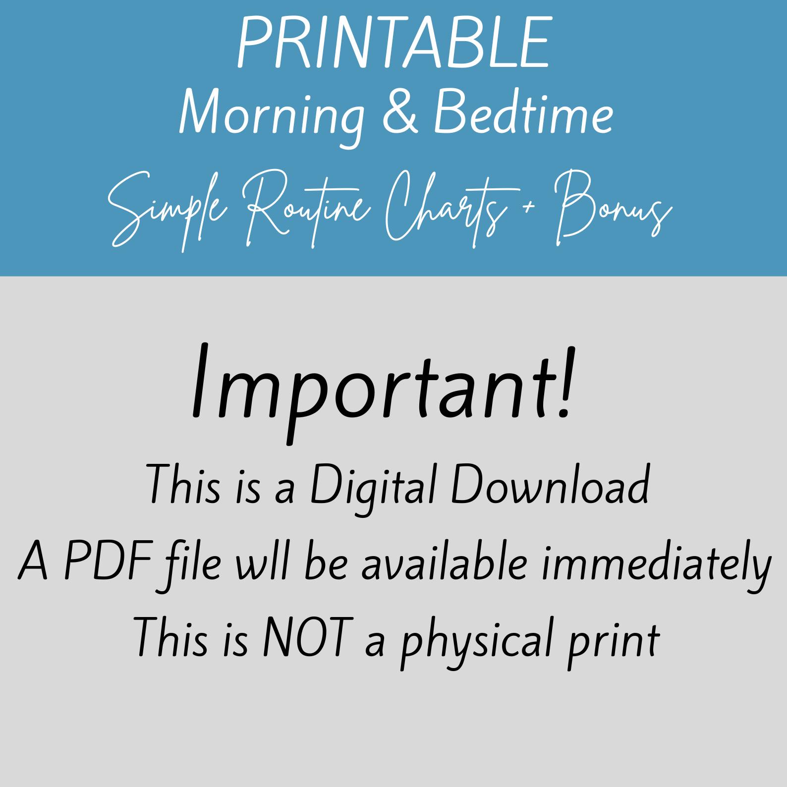 Printable Routine Chart Bundle – Morning, Bedtime, Reward, Custom ...