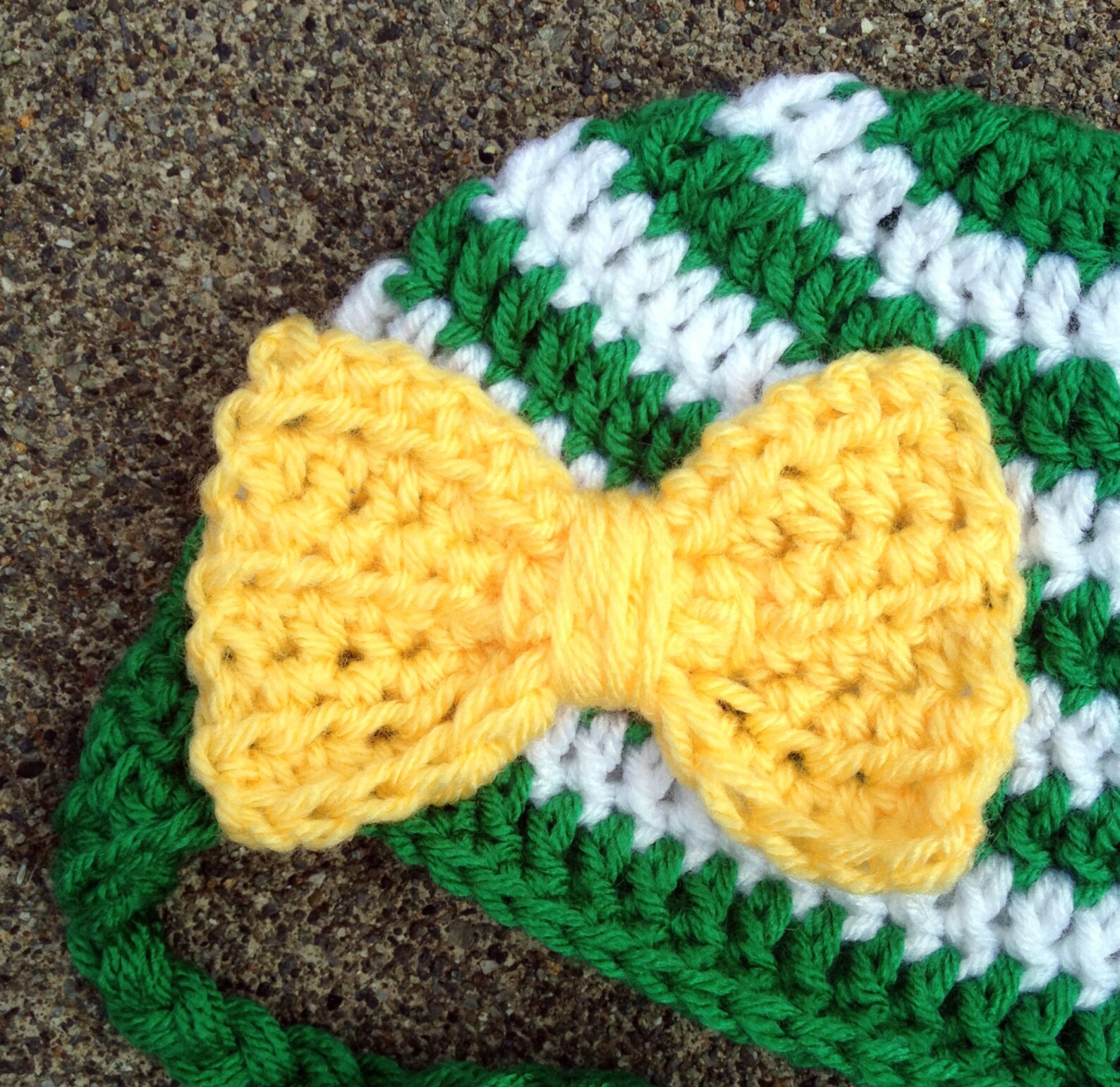 Oregon Ducks/green Bay Packers Inspired Stripe Big Bow Beanie - Etsy