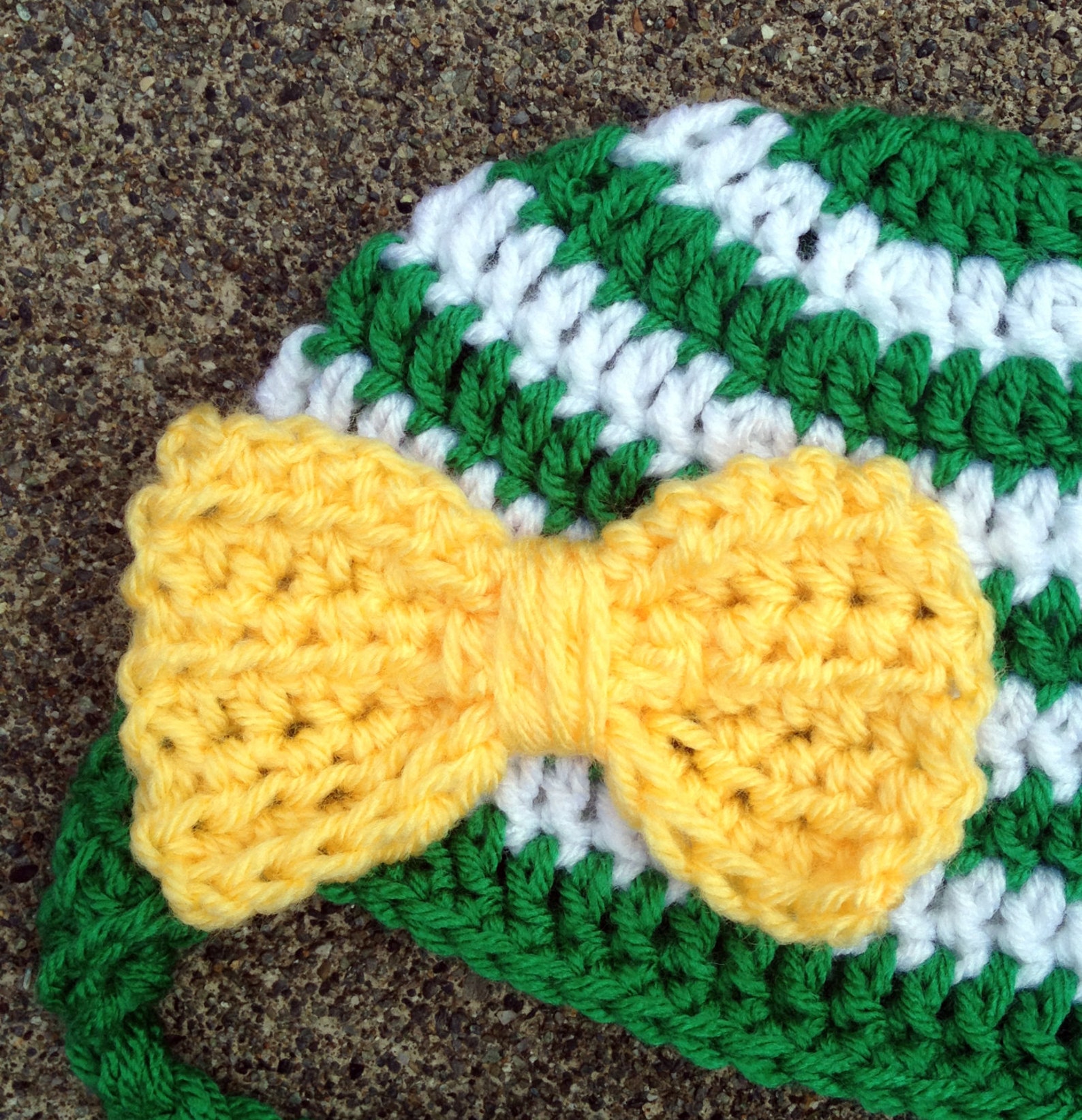Oregon Ducks/green Bay Packers Inspired Stripe Big Bow Beanie in Green ...