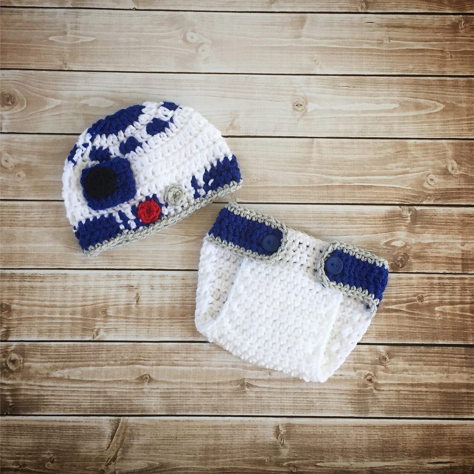 R2D2 Inspired Hat With Matching Diaper Cover/ R2D2 Costume/ Star Wars ...
