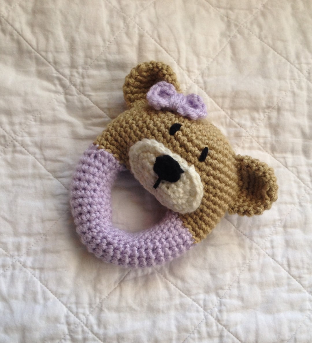 Bear Rattle/ Plush Toy/ Stuffed Toy / Soft Toy/amigurumi Toy - Etsy