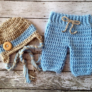 Twin Beanies in Oatmeal, Baby Blue and Dusty Pink With Matching Pants ...