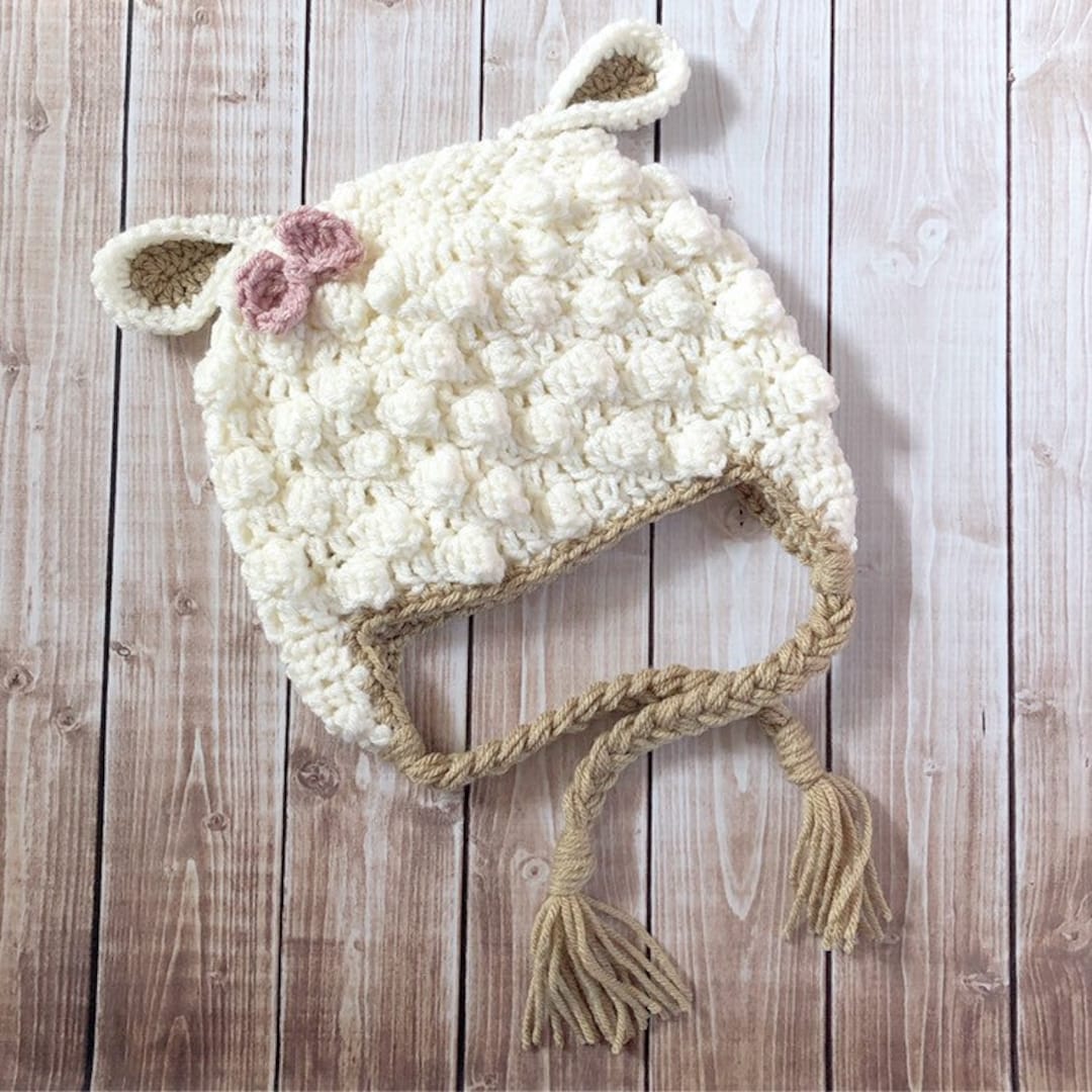 Little Miss Lamb Hat/lamb Beanie/easter Hat/easter Costume in Ecru ...