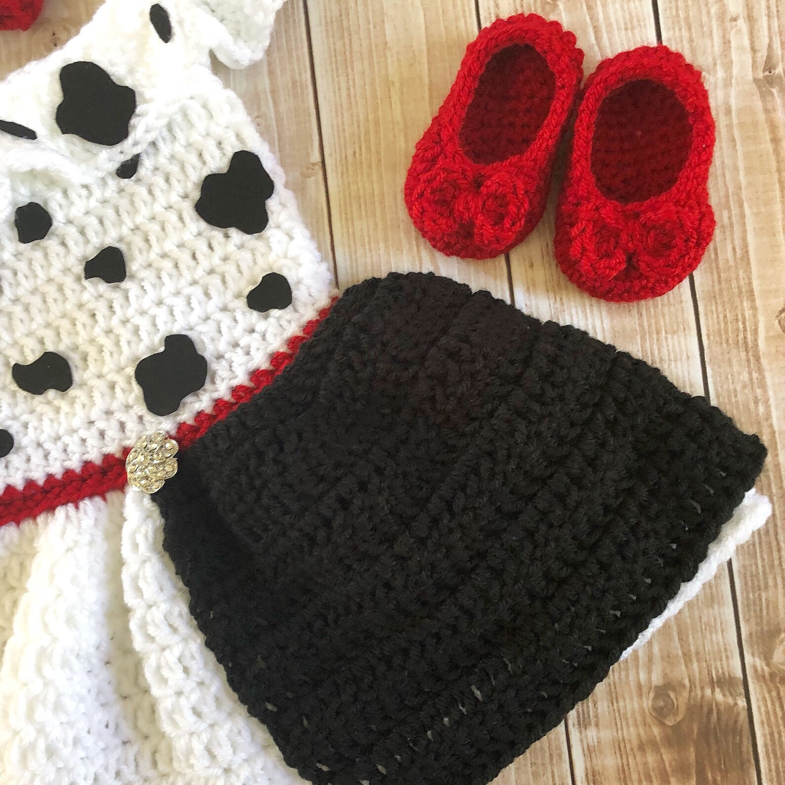 Cruella De Vil Inspired Costume/crochet Princess Cruella De Vil Dress ...