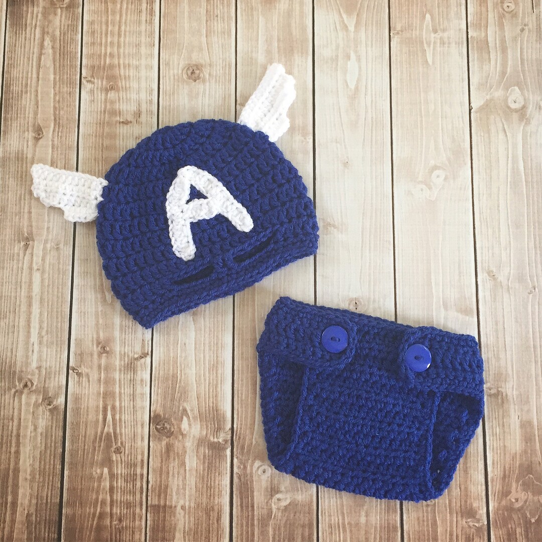 Captain America Inspired Hat With Diaper Cover/captain America ...