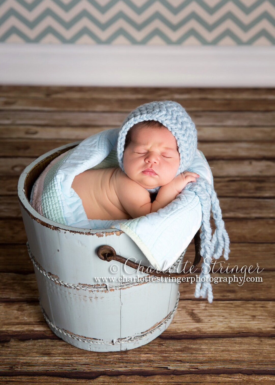 Chunky Basic Bonnet in Baby Blue Newborn Size Photography - Etsy