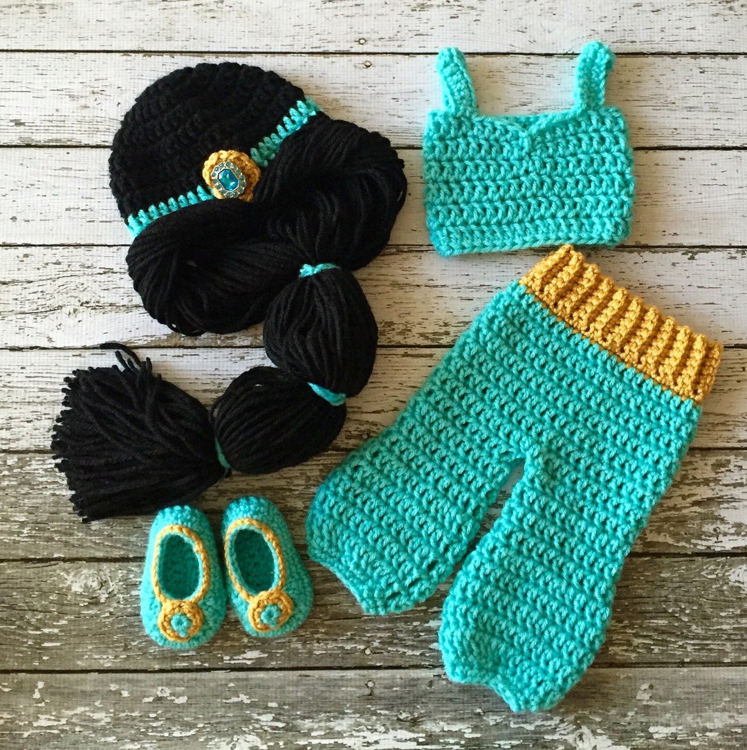 Princess Jasmine Inspired Costume/ Crochet Princess Jasmine Wig ...