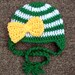 Oregon Ducks/green Bay Packers Inspired Stripe Big Bow Beanie in Green ...
