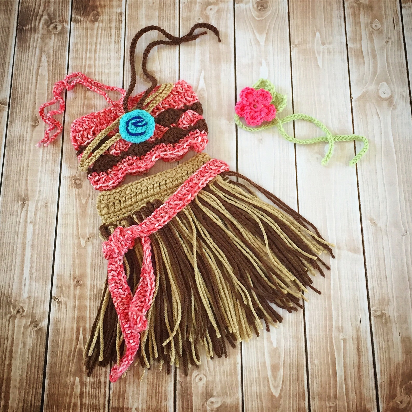 Moana Inspired Costume/crochet Princess Moana Skirt Top and - Etsy