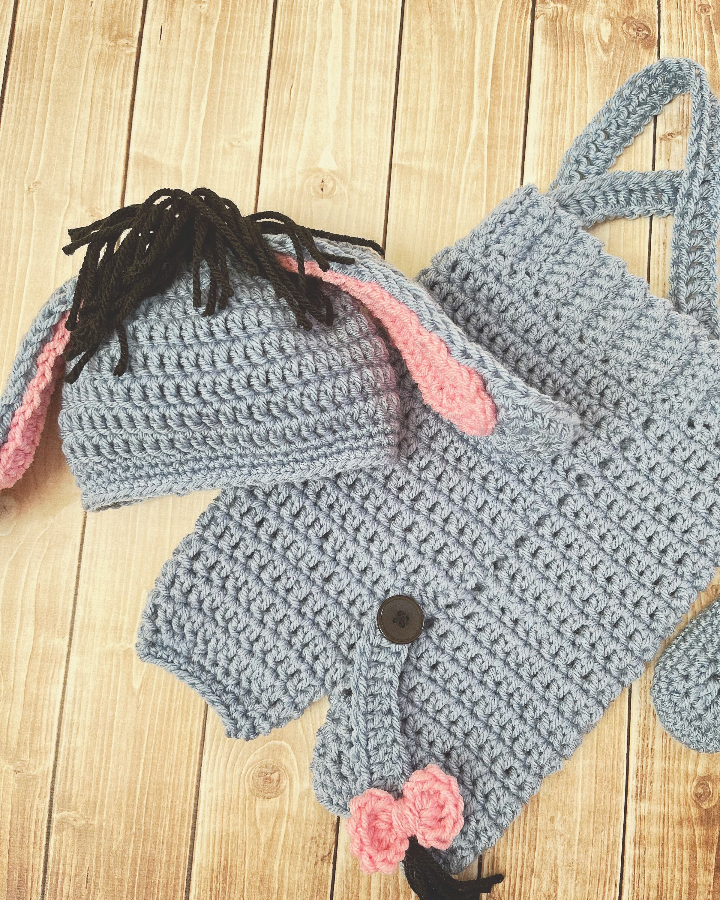 Eeyore Inspired Costume/eeyore Hat/pooh Costume/baby Photo Prop Newborn ...