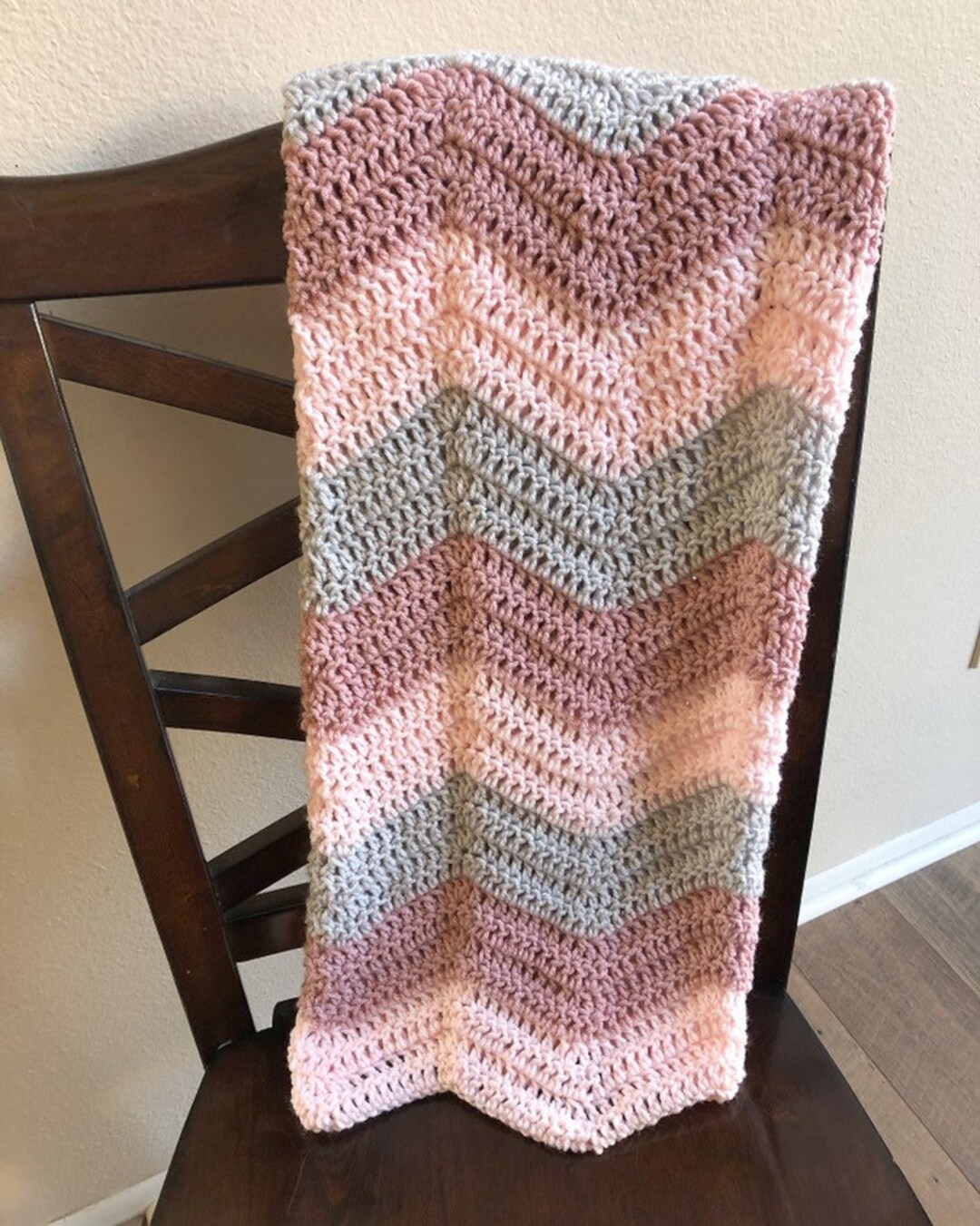 Chevron Baby Blanket/ripple Pattern Crochet Blanket/chevron Blanket ...