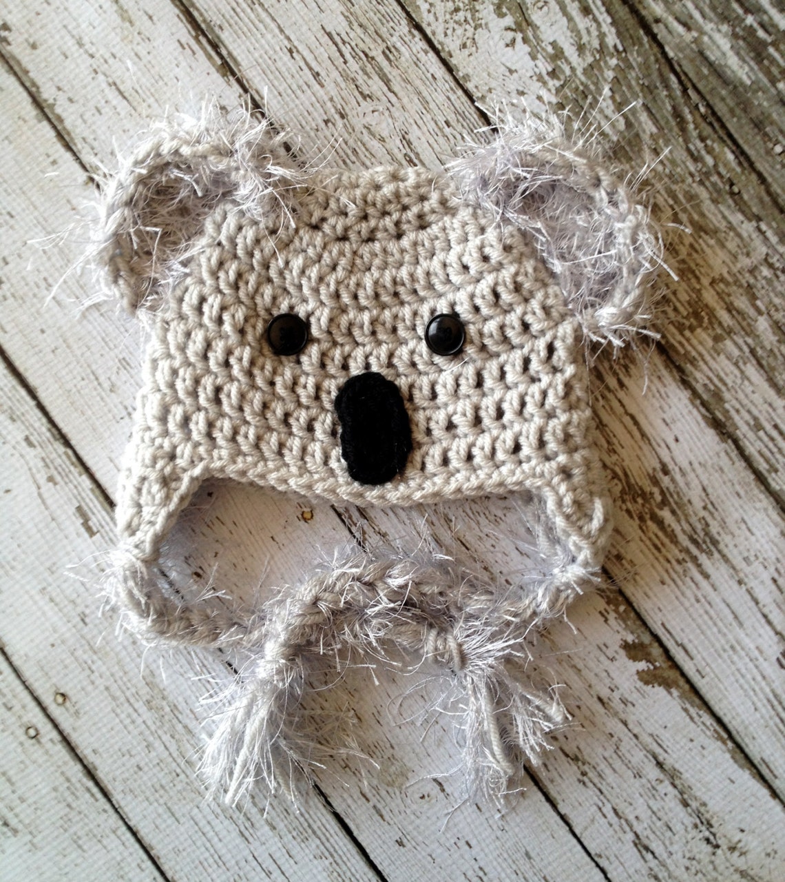 Little Mr. Koala Bear Hat in Gray and Black Available in | Etsy