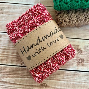 Set of 3 Christmas Crochet Washcloths/100% Cotton Washcloth/christmas ...