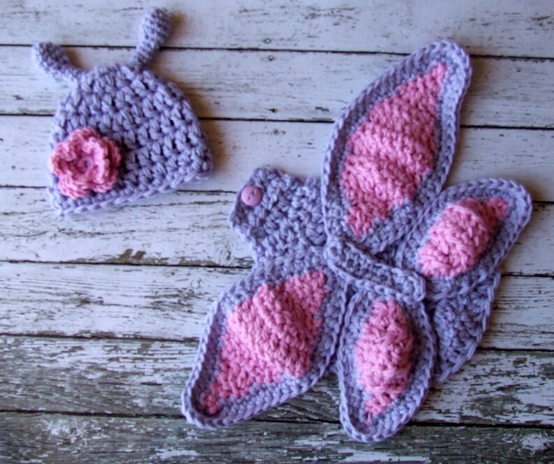 Butterfly Hat and Cuddle Cape Set Newborn Size MADE TO ORDER | Etsy