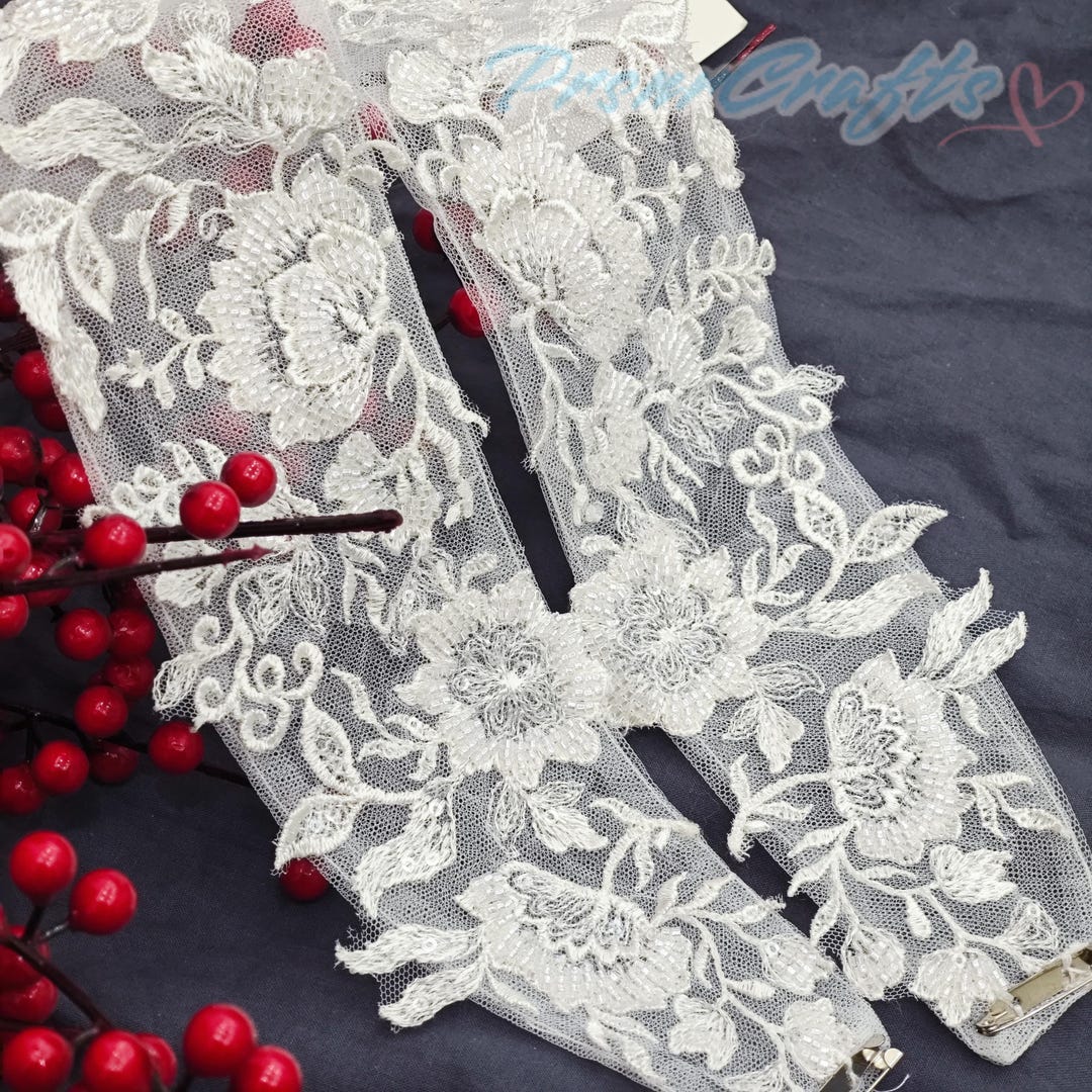 Luxury Floral Embroidery Detachable Sleeves,beading Bridal Straps ...