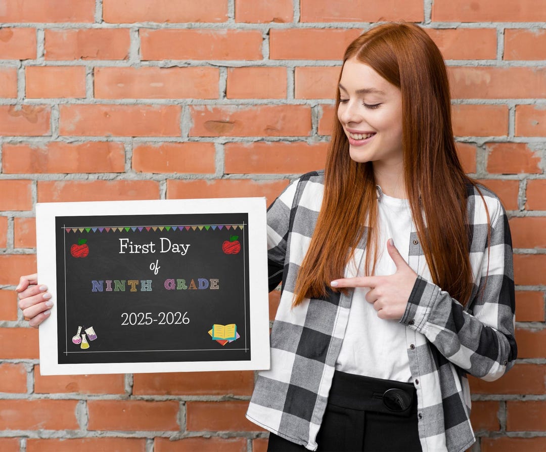 First Day of Ninth Grade Sign | Printable | Back to School Photo Sign ...