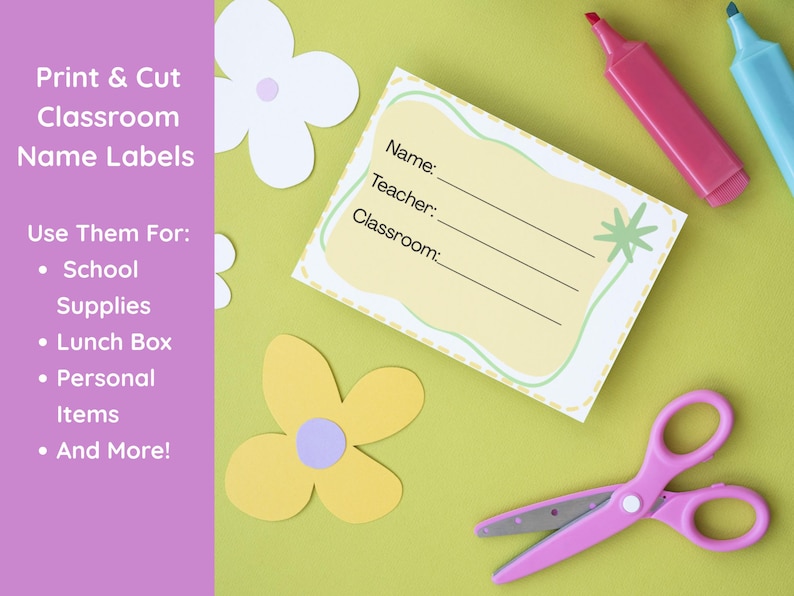 Classroom Name Tags | School Supply Labels | Printable | Instant ...
