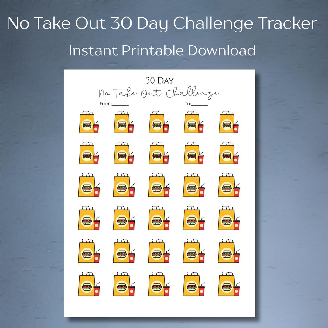 30-day Challenge | No Take Out Tracker | Positive Habit Tracker | Self ...
