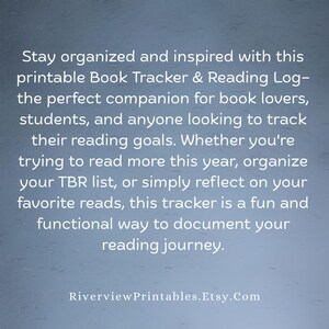 Book Tracker and Reading Log Printable | Reading Journal Pages | Habit ...