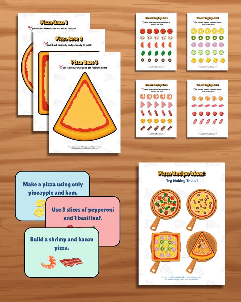 Build-a-pizza Printable Activity – Pretend Play Food for Kids ...