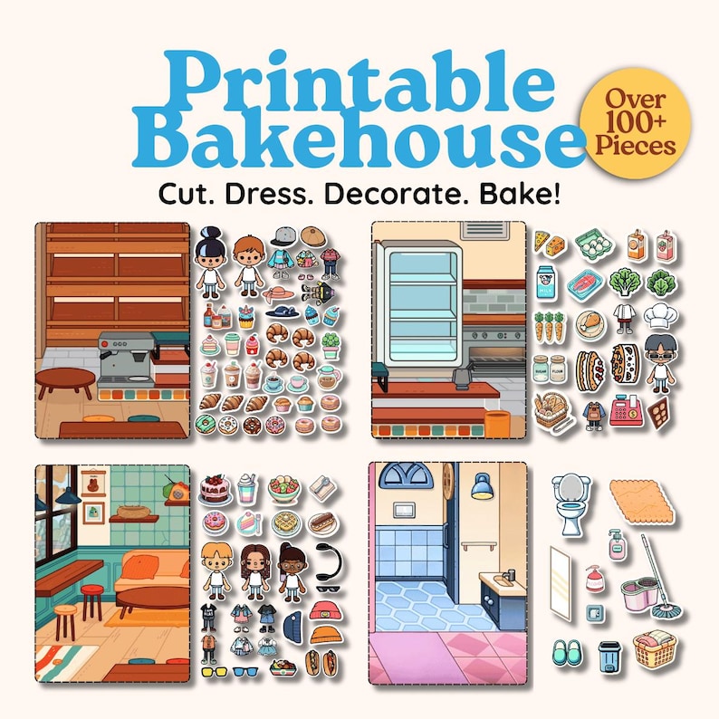 Toca Boca Bakery Printable Kit: Pretend Play Food, Montessori Quiet ...