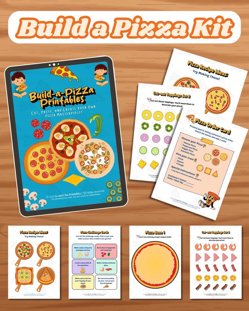 Build-a-pizza Printable Activity – Pretend Play Food for Kids ...