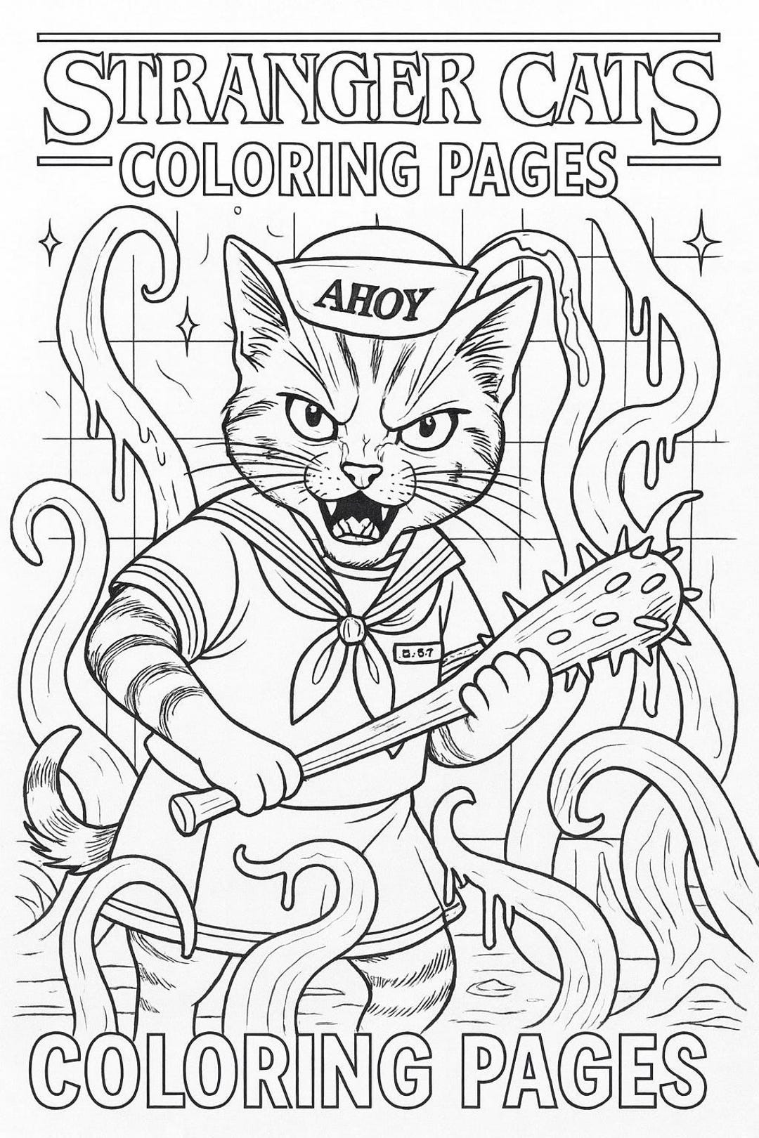 Stranger Things Cats Coloring Book | Funny Parody Pages (PDF) - Etsy
