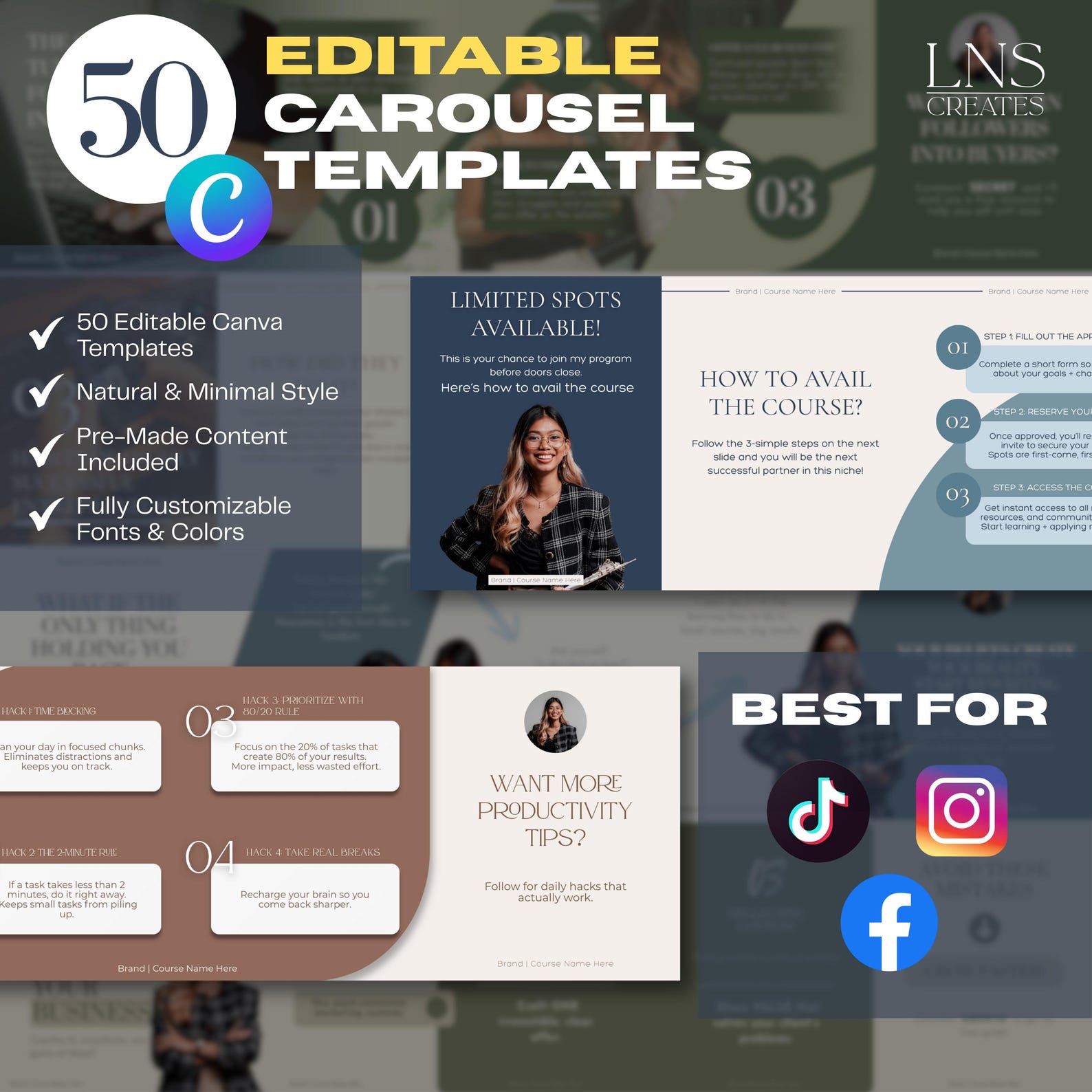 Editable Canva Carousel Templates, Instagram Minimalist Design ...