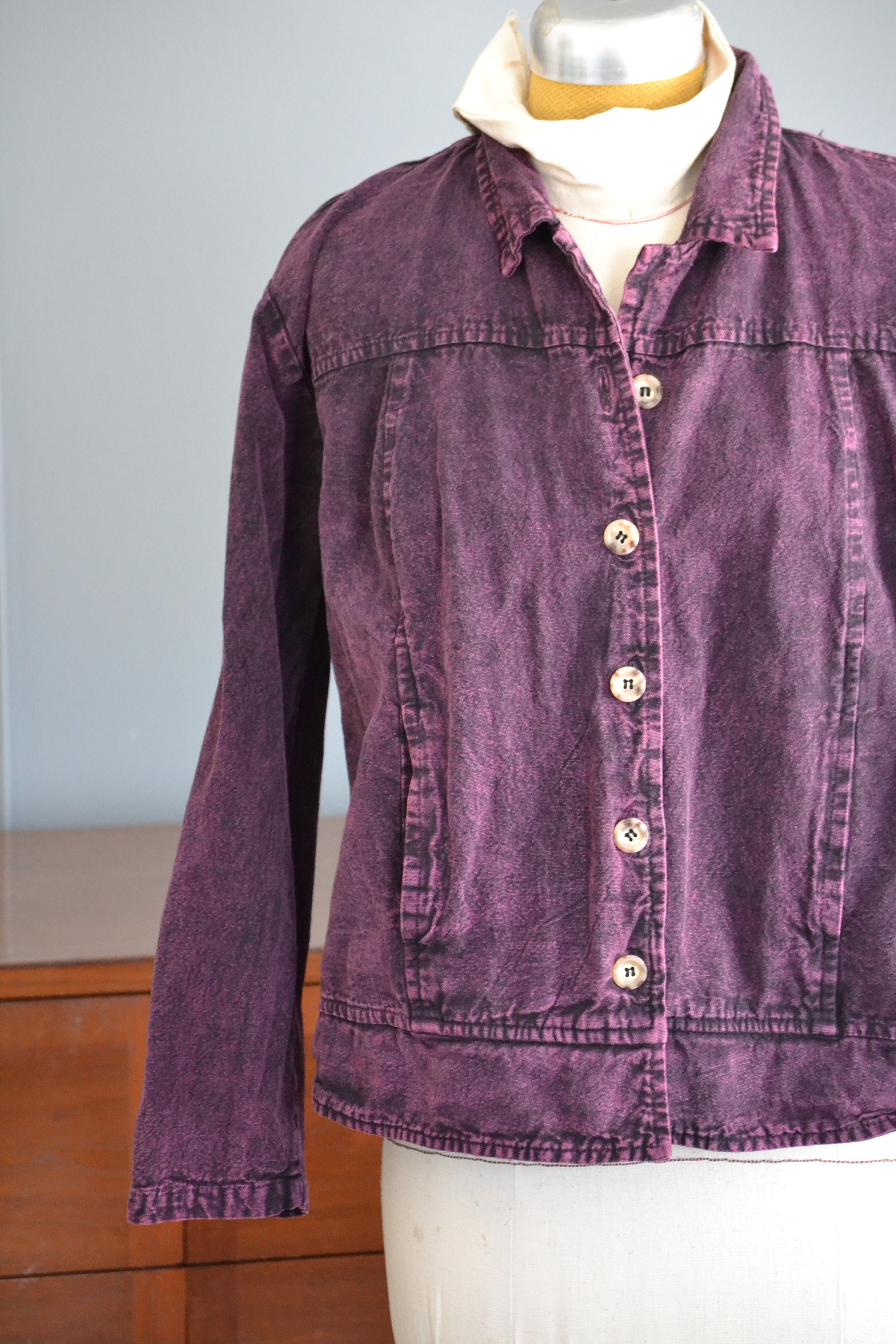 Magenta Sea Breeze of California Black Jean Jacket Size Small | Etsy