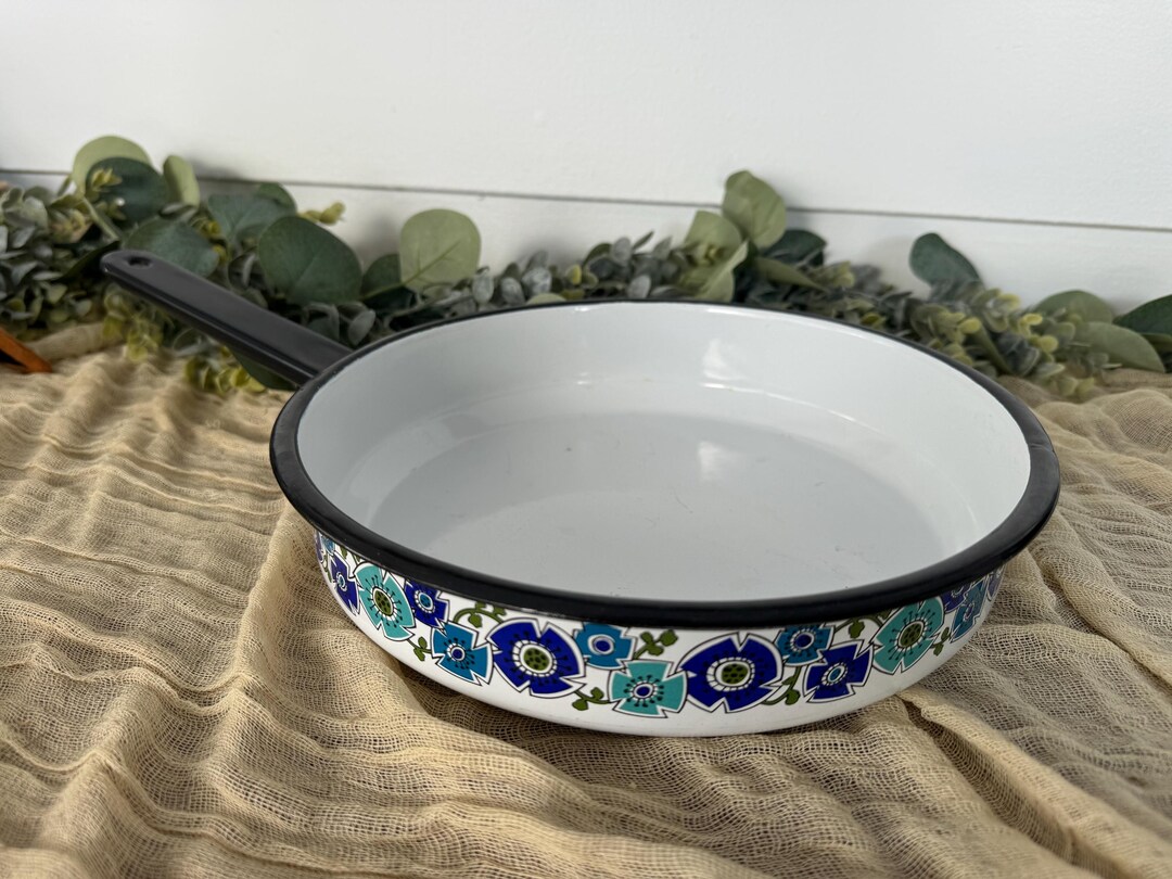 1970’s Laguna Blue National Silver Company Enameled Porcelain on Steel ...